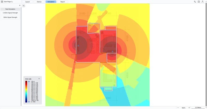 Radinet.app In Building Coverage System Deisgn - WiFi Heat Map Tool